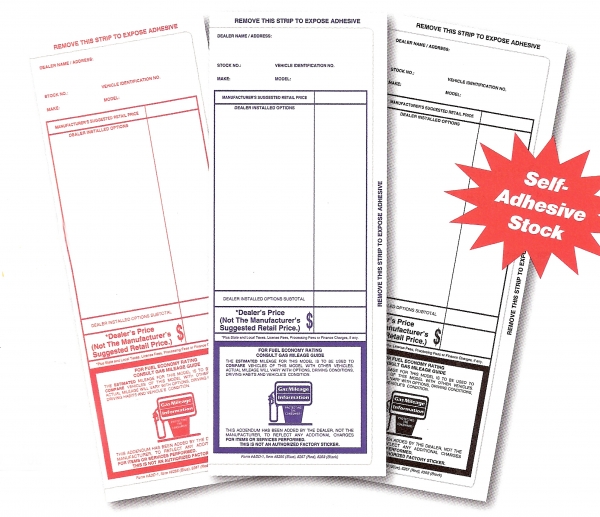 Preprinted Addendum Stickers - #ADD-1 , DealerStockRoom shop | Dealer ...