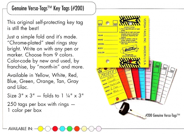 The Original Versa-Tags Key Tag , DealerStockRoom shop | Dealer Stock Room