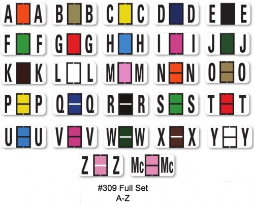 Color Code Alphabet Labels - Full Set - Ringbooks , DealerStockRoom ...