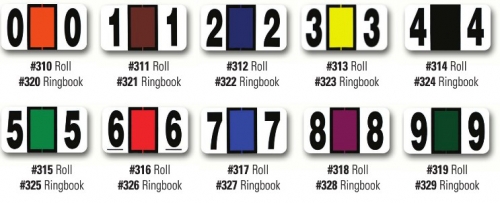 Color Coded Numbers - Rolls of 500 , DealerStockRoom shop | Dealer ...