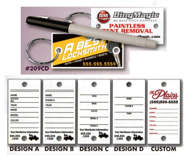 Digitally Printed White Key Tags , DealerStockRoom shop | Dealer Stock Room