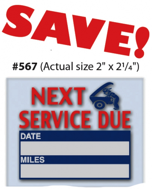 Generic Service Reminder Stickers , DealerStockRoom shop | Dealer Stock ...
