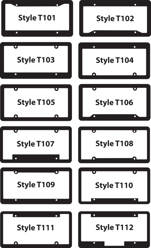 License Plate Frames - Black with Raised Letters , DealerStockRoom shop ...