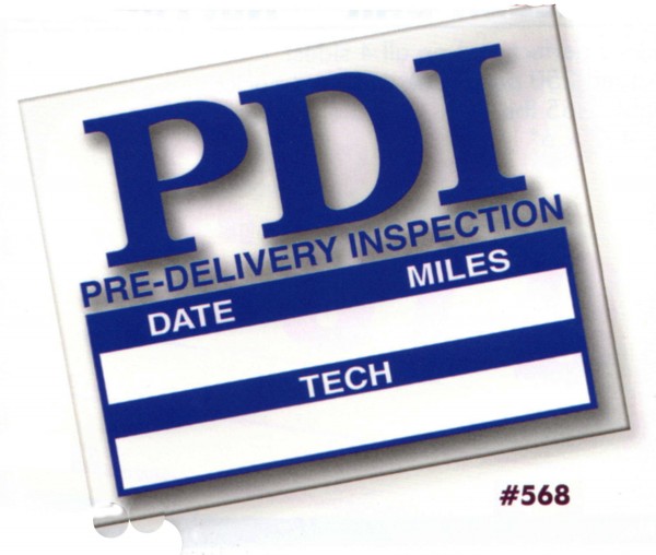 Pre-Delivery Inspection Stickers (100/Pack) , DealerStockRoom shop ...